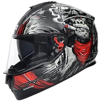 STUDDS Full FACE Helmet Drifter D3 with Clear Visor & Spoiler MATT ...