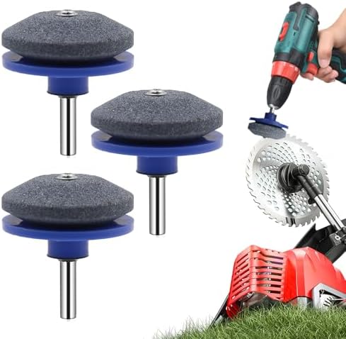 Amazon.com : 【NEW】3 Pieces LawnMower Blade Sharpener with Steel Backing ...