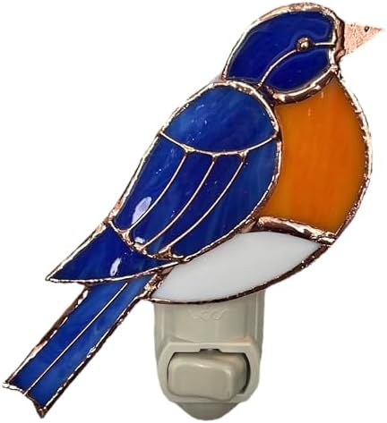 Gift Essentials Bluebird Plug in Night Light - Stained Glass Nightlight ...