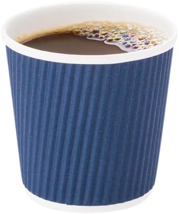 Amazon.com: 4 Ounce Paper Coffee Cups, 25 Ripple Wall Disposable Paper ...
