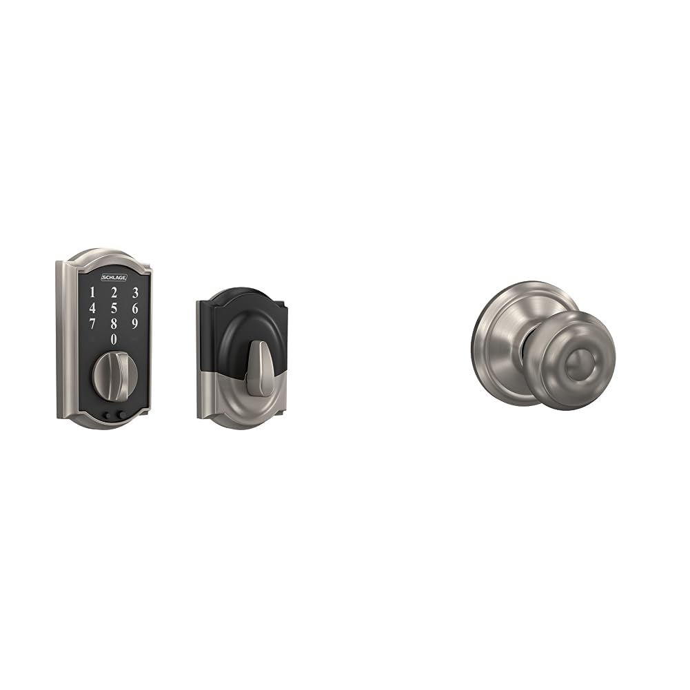 Amazon.com: Schlage BE375 CAM 619 Touch Camelot Deadbolt, Electronic ...