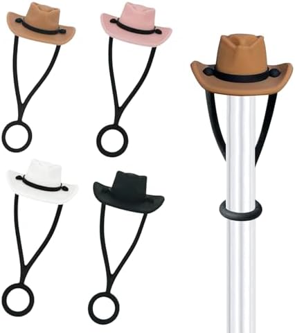Amazon.com: dauncu 4 Pack Cute Cowboy Hat Straw Toppers Compatible with Stanley Cups 30/40 Oz ...