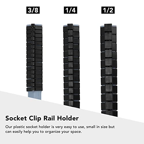 Socket Clip Rail Holder, Plastic Socket Holder 1/2 3/8 1/4 Multipurpose ...