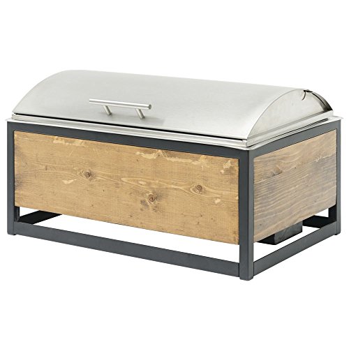 Amazon.com: Rolltop Chafer in Reclaimed Wood Stand Stainless Steel Full ...