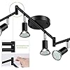Unicozin LED 6-Light Track Lighting Kit - Black, 6-Way Ceiling Spot ...
