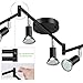 Unicozin LED 6 Light Track Lighting Kit, Black 6 Way Ceiling Spot ...