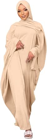 Abayas for Women Muslim: Modest Eid Abaya Dress with Hijab Middle East ...