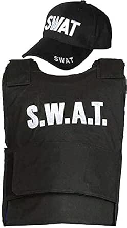 RARA®Adult Unisex POLICE - Vest & Cap Fancy Dress Costume : Amazon.co ...