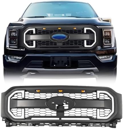 Amazon.com: ToxicStorm Mesh Grille Matte Black Front Grill Replacement ...