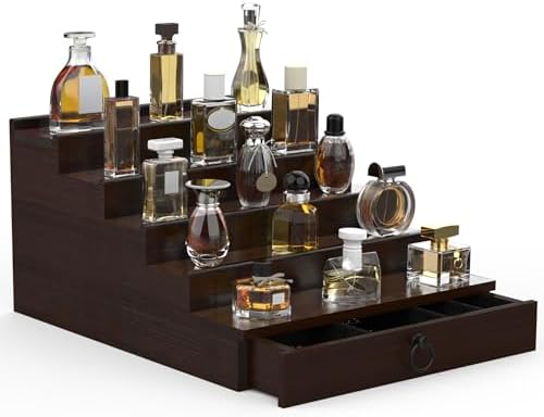 Amazon.com: Manzano Essentials Wooden Cologne Stand Organizer for Men ...