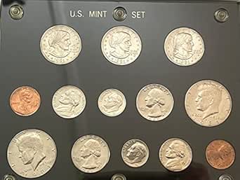 1981 PDS US Mint Set In Special Plastic Holder Dollar, Half Dollar ...