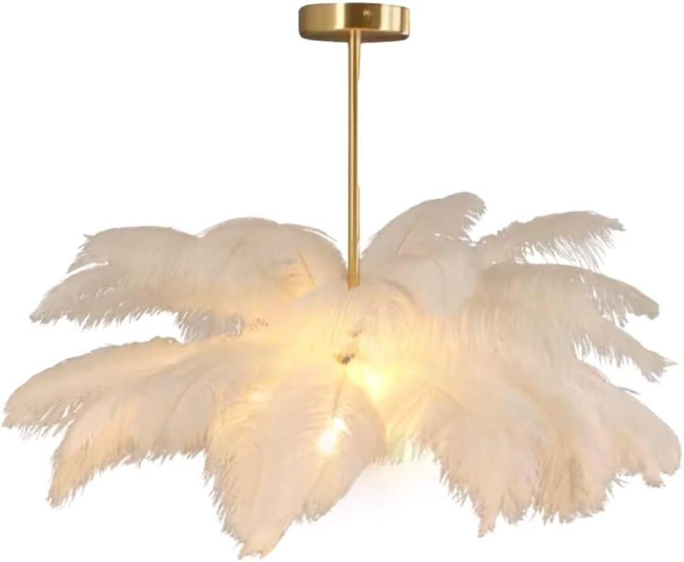Amazon.com: Ostrich Feather Chandelier Light for Bedroom and Living ...