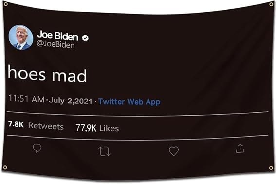 Amazon.com : Hoes Mad Flag Joe Biden Tweet Funny Tapestry 3x5 Feet for ...