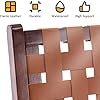 Amazon.com: IDEALISMLIVING Woven Leather Accent Chair, Solid Wood Mid ...