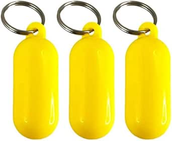 Amazon.com: 3Pcs Floating Yellow Keyrings Floating Key Rings for Boats ...