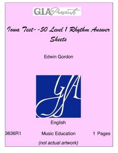 Iowa Test-50 Level 1 Rhythm Answer Sheets - Edwin Gordon | Amazon.com.br