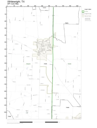 ZIP Code Wall Map of Whitewright, TX ZIP Code Map Not Laminated: Amazon ...