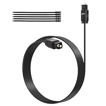 Adoreen Ultra-Thin Slim Digital Optical Audio Cable 40FT, Fiber Optic ...