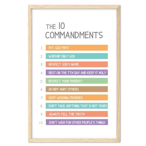 Amazon.com: LUKIPUART 10 Commandments Wall Art, Positive Scripture Art ...