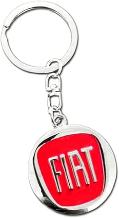 Amazon.com: Zbosrma Fit Fiat Logo Key Chain Ring 3D Chrome Metal Car ...