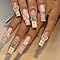 Amazon.com: ZMRZ Press-on Nails,Long Rhinestone Pink False Nails ...