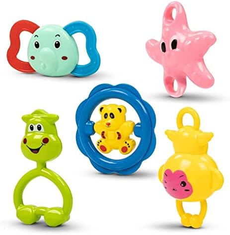 Buy Kids Mandi® Rattle & Teether Set of 5 Pcs | Non Toxic and Suitable ...