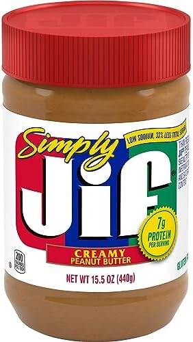 Amazon.com : Jif Simply Creamy Peanut Butter, 15.5 oz, 3 Pack : Low ...