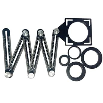 6 Sided Aluminum Multi Angle Measuring Ruler, Multifunctional Folding ...