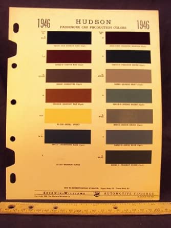1946 HUDSON Paint Colors Chip Page: Hudson Motor Car Company: Amazon ...