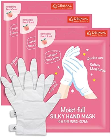 Amazon.com : DERMAL Moistfull Silky Hand Mask Gloves 3 Pairs for Dry ...