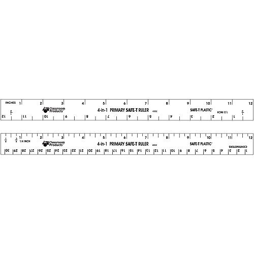 Amazon.com: hand2mind Safe-T Ruler for Kids Math, 4 Uses, Clear Triange ...