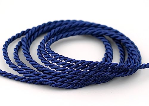 50 m x 2 mm Cord Dark Blue Roll Decorative Twist Cord with Shiny Cord ...