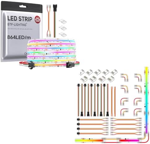 Amazon.com: BTF-LIGHTING FCOB IP66 WS2811 IC RGB COB LED Strip 864LED/m ...