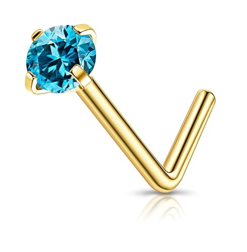 Amazon.com: Enticera 2mm 14k Gold Plated G23 Titanium L Shaped Nose ...