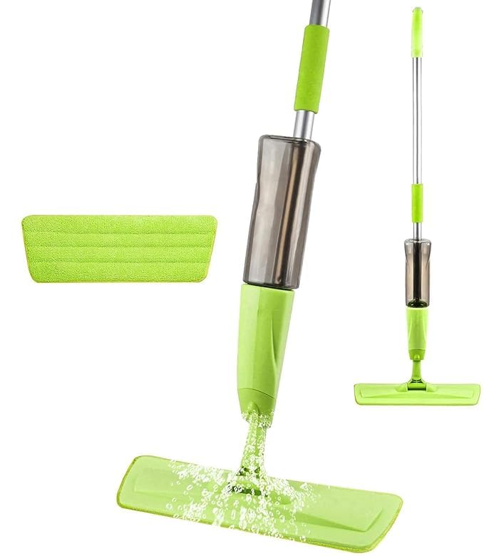Stainless Steel Microfiber Floor Cleaning Spray Mop with Removable ...