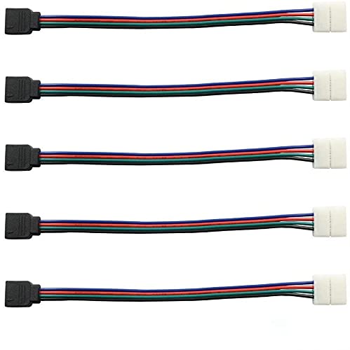 Buy TORCHSTAR 10mm 4-pin 4-Conductor RGB LED Strip Connector Cable ...