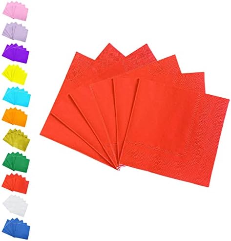 33cm Red Paper Napkins Party,20PCS Red Serviettes Napkins Solid Colour ...