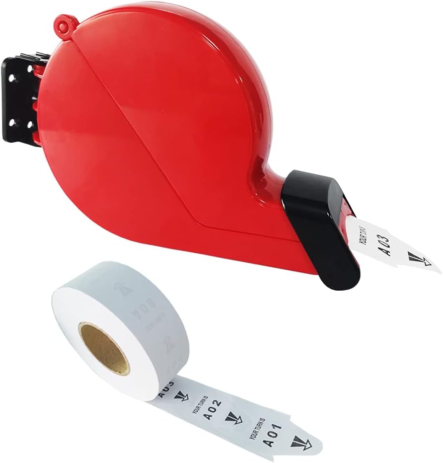 Take-A-Number System Ticket Dispenser with Counter Stand and 1 Roll Queue Tape Paper 2 Digits ...