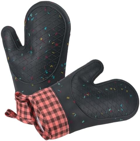 Silicone Oven Mitts, 500°F Heat Resistant Non-Slip Kitchen Oven Gloves ...