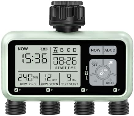 Amazon.com: RESTMO 4-Outlet Sprinkler Timer with Brass Inlet, 4 Zone ...