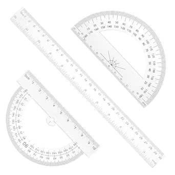 Amazon.com: 3 Pcs Protractor Ruler Set, Math Geometry Tool Includes 12 ...