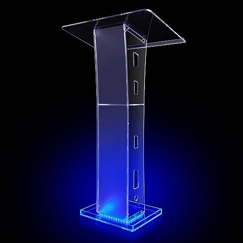 Amazon.com : Acrylic Podium,Led Light Lectern Stand for Churches ...