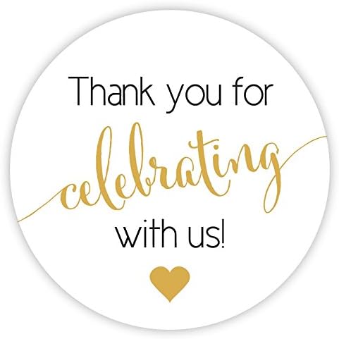 Amazon.com : Thanks for Celebrating with Us Stickers, Wedding and Event ...