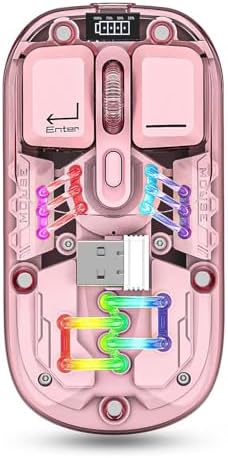 Amazon.com: Wireless Gaming Mouse with Transparent RGB Mechanical, Tri ...