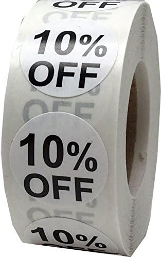 Amazon.com : White 10% Percent Off Stickers for Retail 0.75 Inch 500 ...