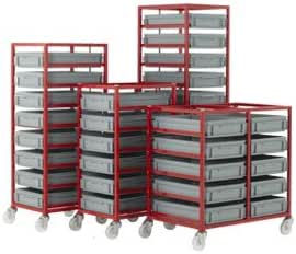 Mod 3 Mobile Tray Racks Euro Container Racks Red Tray Rack : Amazon.co ...