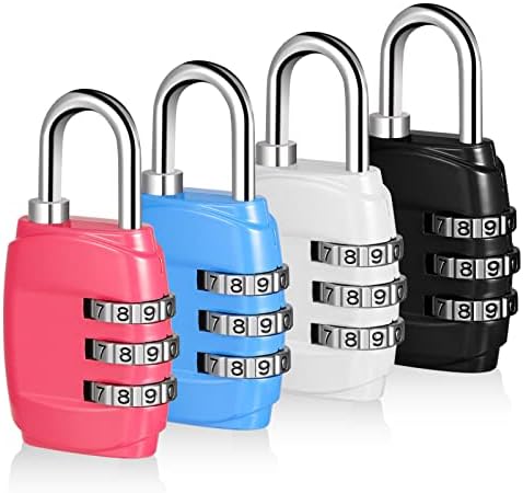 KLEBREIS 4PCS Luggage Locks 3 Digit Combination Padlock Mini Travel ...