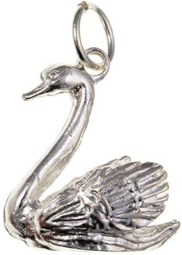 Genuine Sterling Silver Swan Charm Pendant Brand New : Amazon.co.uk ...