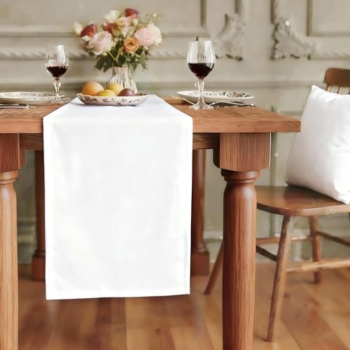 Amazon.com: FOLINS&HOME White Table Runner 36 Inches Long - Decorative ...