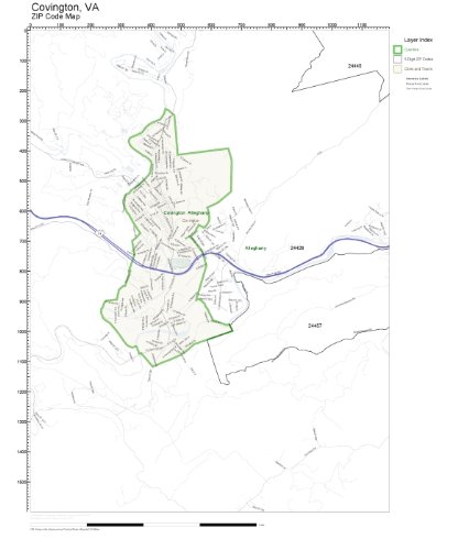 ZIP Code Wall Map of Covington, VA ZIP Code Map Not Laminated: Amazon ...